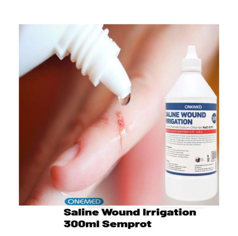 Promo [cod] Pembersih Luka 300 Ml Onemed Saline Wound Irrigation Semprot (nacl 0.9%) Diskon 48% ...