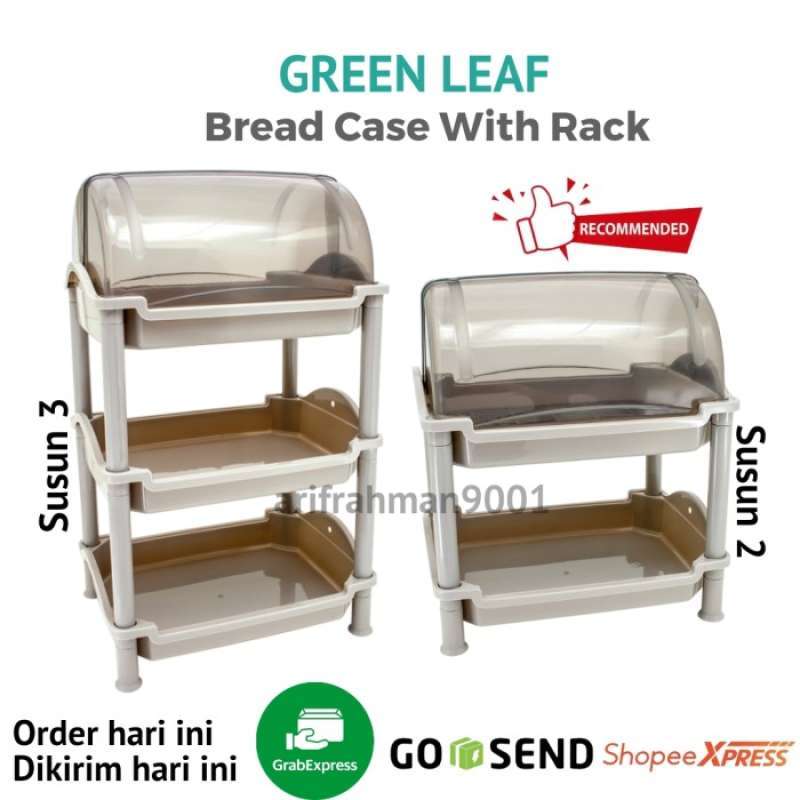Jual Green Leaf - Bread Case With Rack / Rak Roti Susun 2 Susun 3 ...