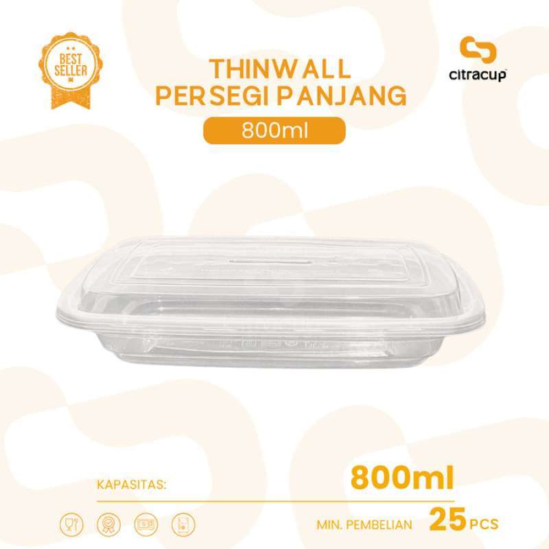 Jual Thinwall Rectangle Tutup 800ml 1050ml 1250ml 1500ml Persegi