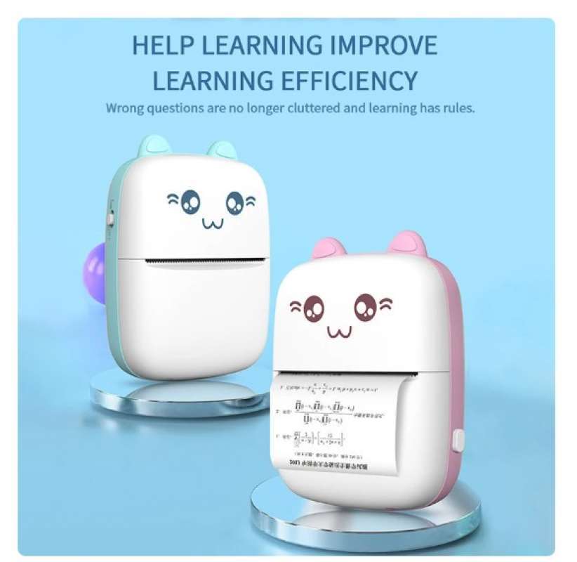 Promo Mini Printer Thermal Bluetooth 58mm Cute Cat Cetak Gambar Foto ...