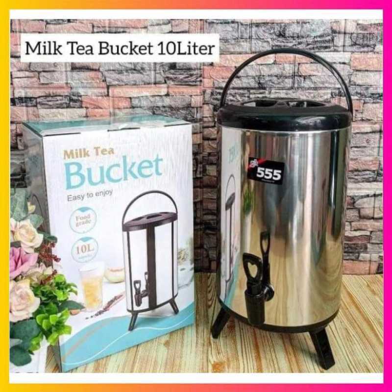 Jual Milk Tea Bucket 10 Liter Tempat Air Minum Tahan Panas Stainless Di ...