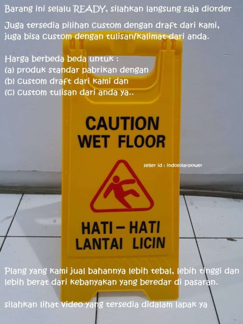 Promo 100% Produk Ori Rambu Plang Caution Wet Floor Awas Lantai Licin ...