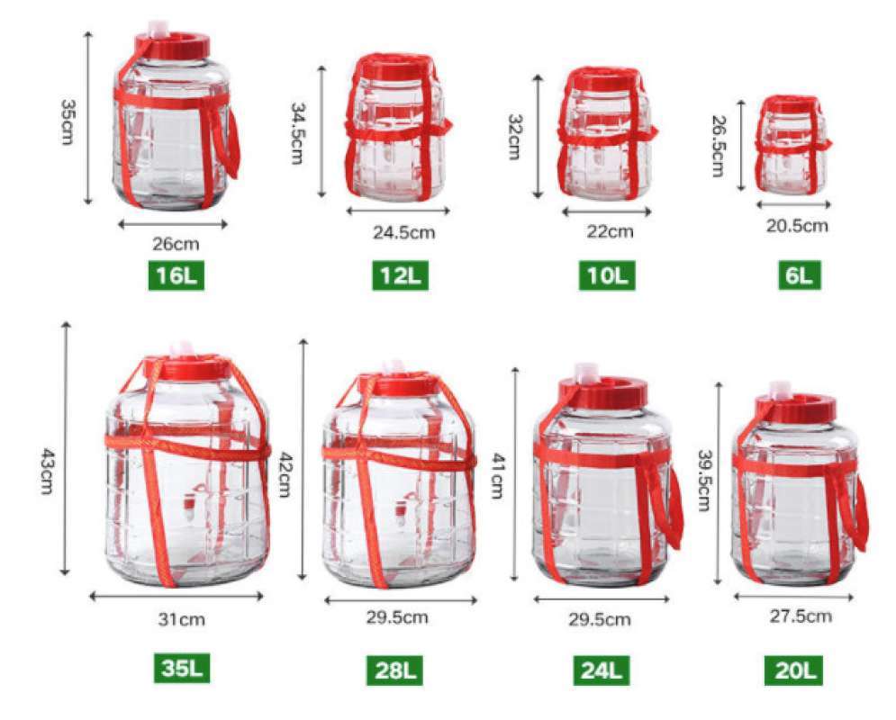 Jual Botol Kaca 8 Liter Glass Jar Fermenter Brewing Wine Beer Di Seller ...