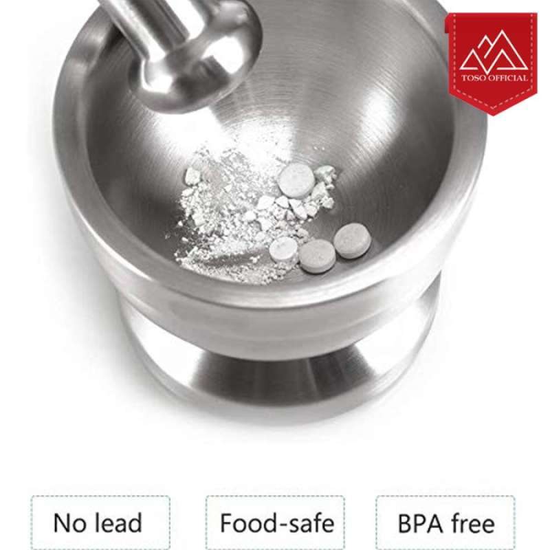 Jual Mortar Pestle Tumbukan Bumbu Obat Stainless Cobek Ulekan Lumpang ...