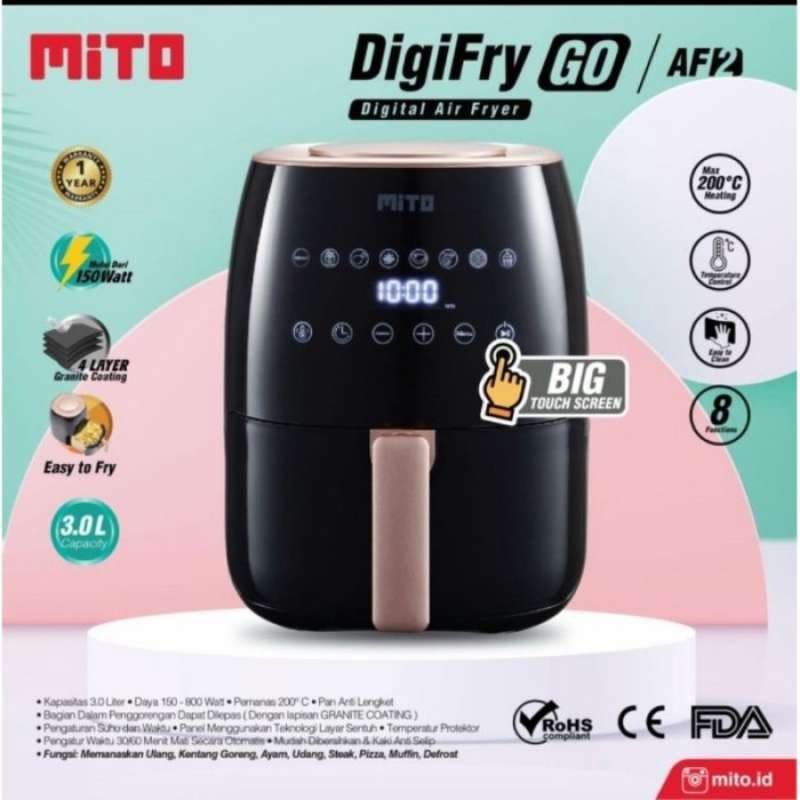 Jual Mito Digital Air Fryer Digifry Af2 3 Liter Batam Garansi Resmi Di ...