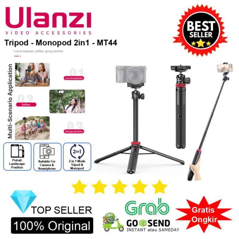 Promo Ulanzi Mt44 - Mini Tripod & Monopod 2in1 - With Ballhead Diskon ...