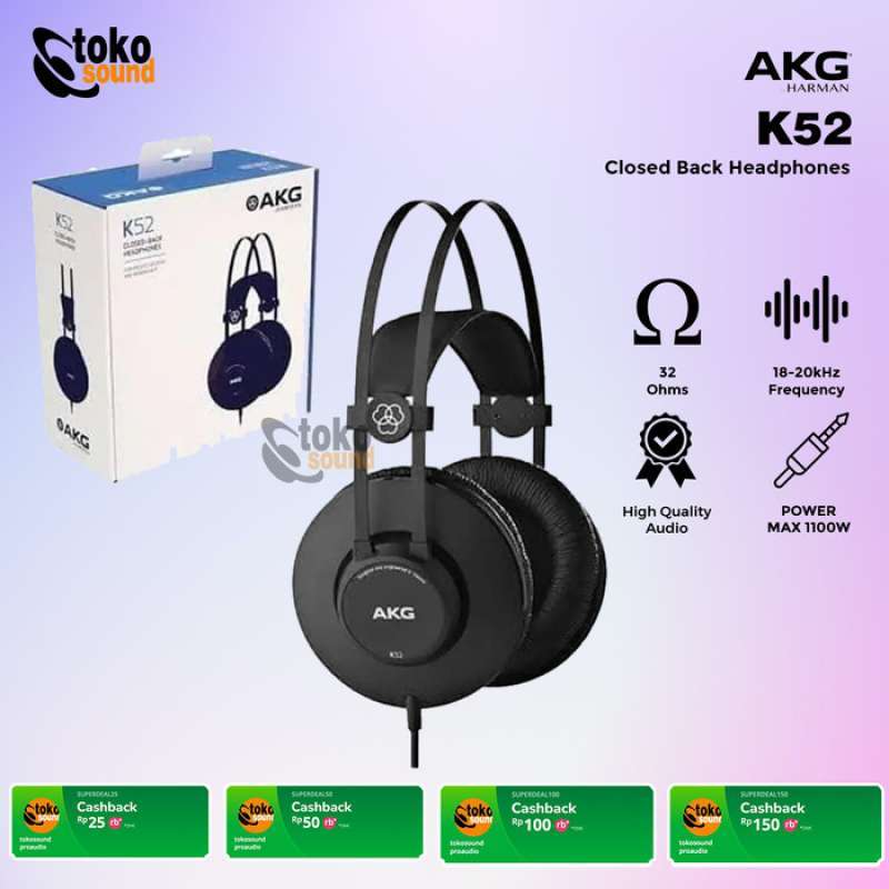 Promo Akg K52 / K 52 - Closed Studio Headphone - 100% Original Diskon 23% Di Seller Indah ...