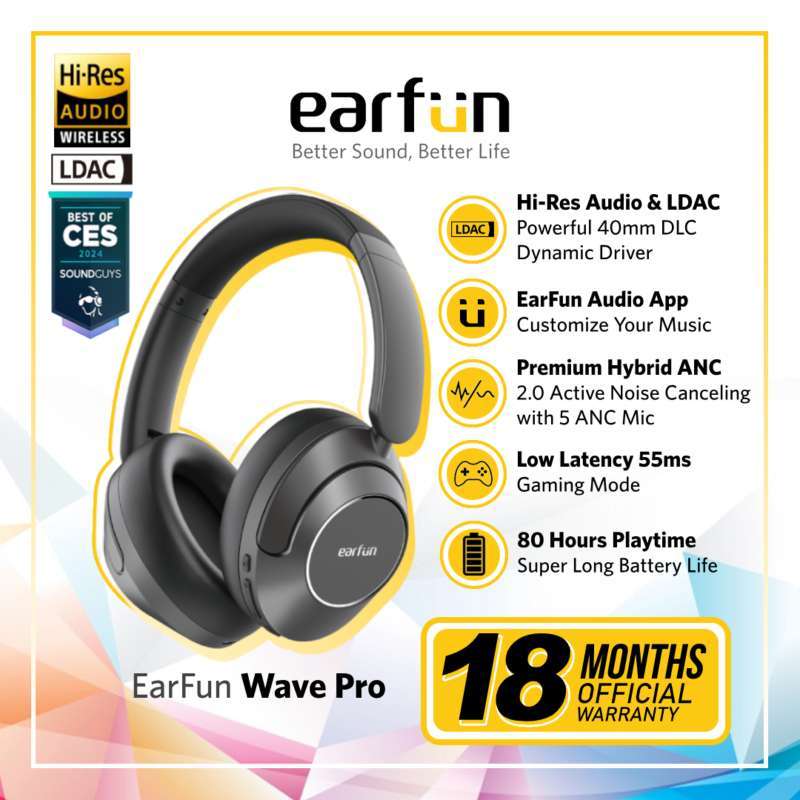 Promo Earfun Wave Pro - Hi-res Ldac Wireless Headphones With Premium ...