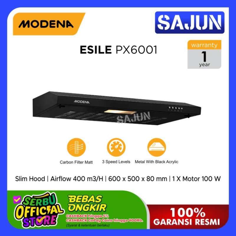 Jual Modena Px 6001 Cooker Hood Px6001 60 Cm Slim Cooker Hood Esile Di ...