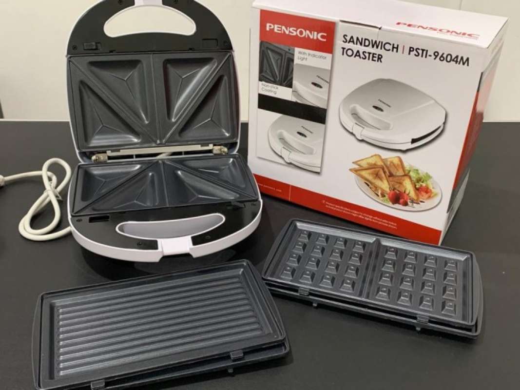Jual Sandwich Toaster Waffle Maker 3 In 1 Pensonic - Psti 9604m ...