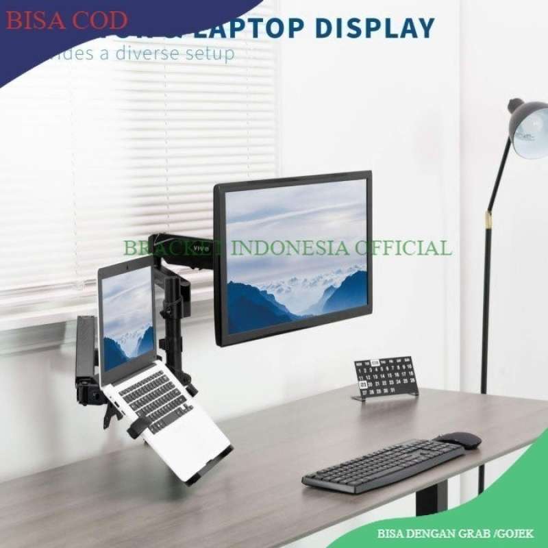 Promo Bracket Breket Laptop Dan Monitor Arm Gas Spring Full Motion Dual ...