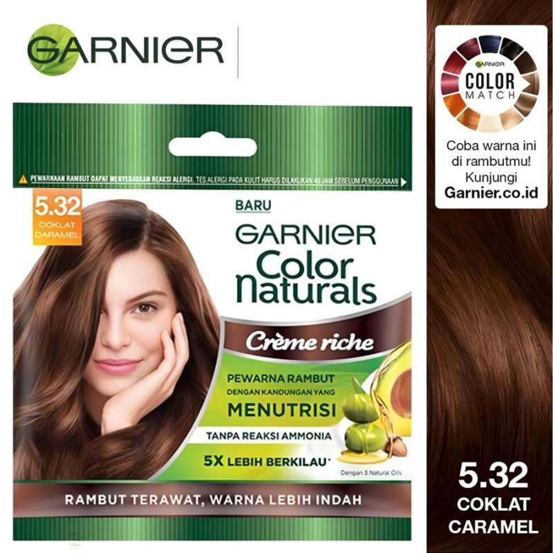 Promo Garnier Color Naturals Creme Riche 5.32 Caramel Brown | Pewarna ...