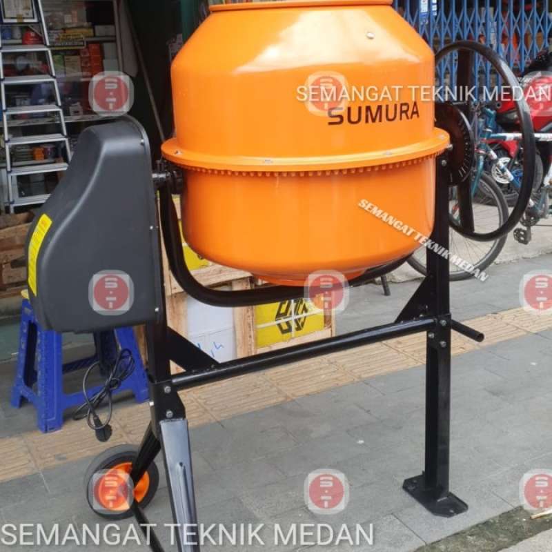 Jual Mesin Molen Pengaduk Aduk Semen Listrik Concrete Mixer 180l Sumura Di Seller Semangat ...