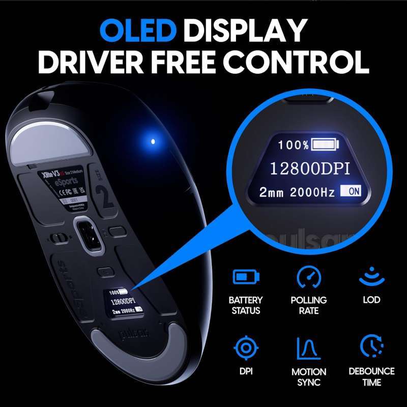 Jual Mouse Pulsar Xlite V3 Es Wireless Ergonomic With Oled Display 4k ...