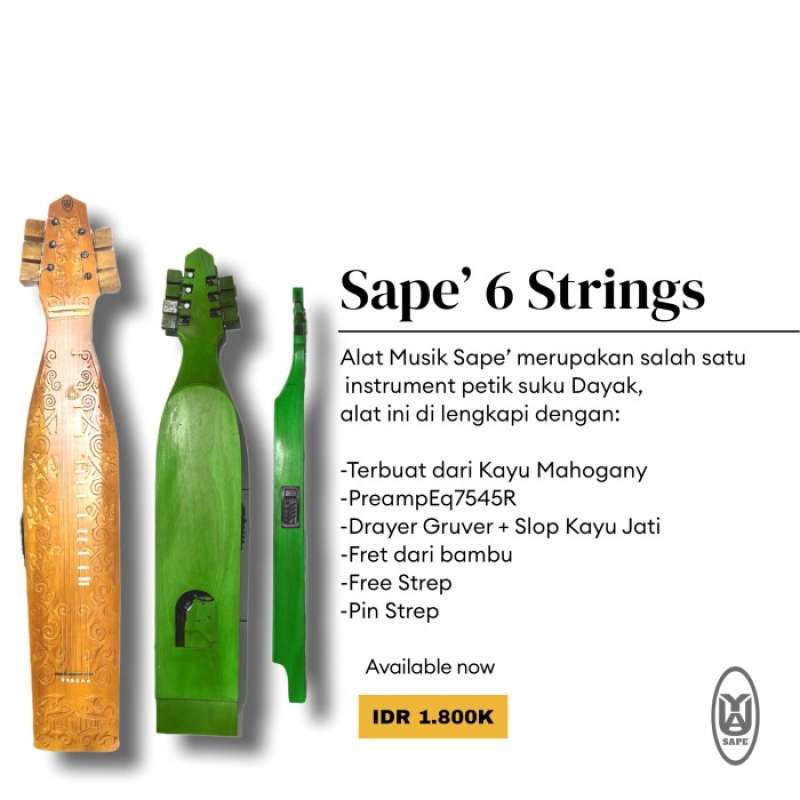 Jual Sape' Dayak / Sampek 6 Senar (alat Musik Tradisional Suku Dayak ...