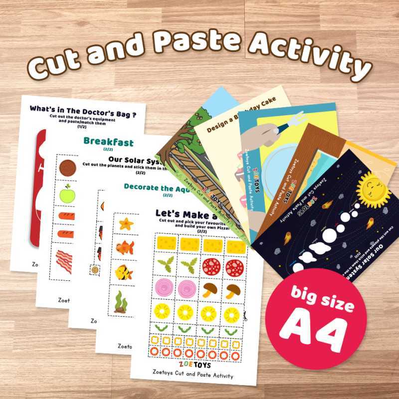 Jual Zoetoys Cut And Paste Activity 2 | Worksheet Anak Paud Tk Cut And ...