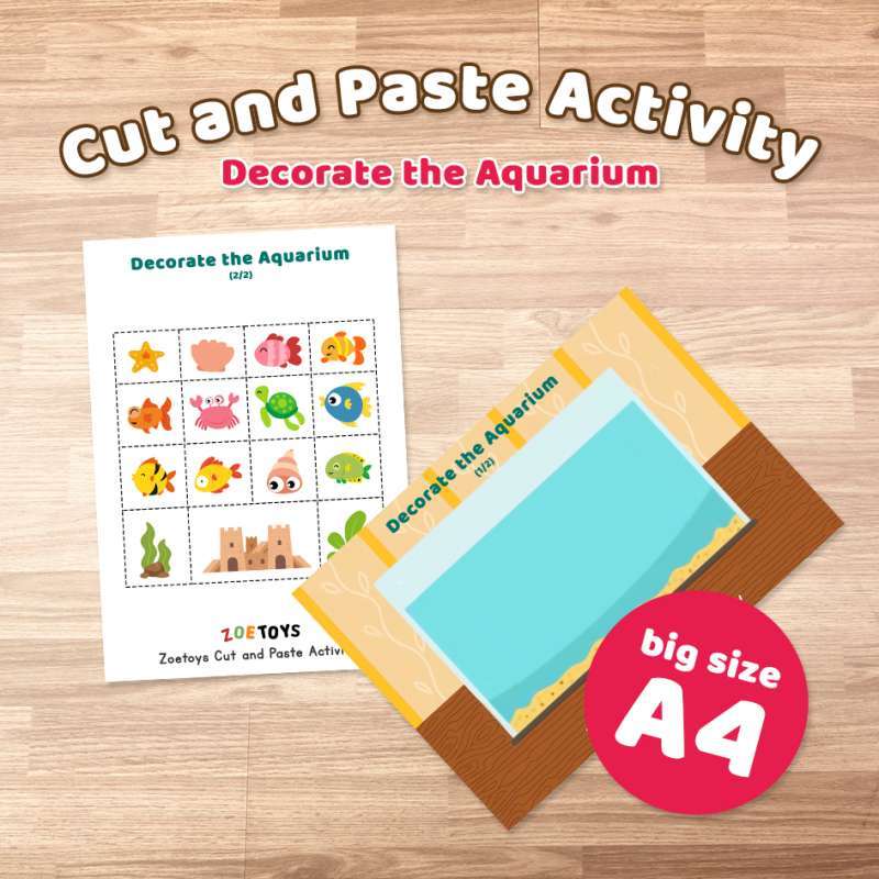 Jual Zoetoys Cut And Paste Activity 2 | Worksheet Anak Paud Tk Cut And ...