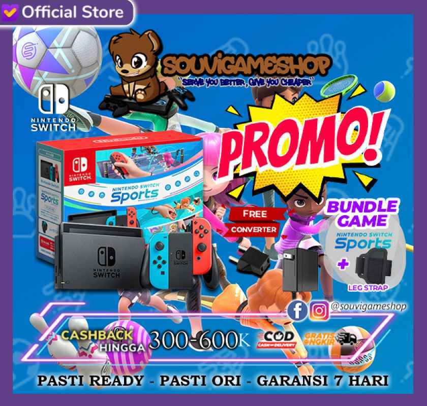 Jual Nintendo Switch V2 Neon Red Blue Bundle Nintendo Switch Sports Set ...