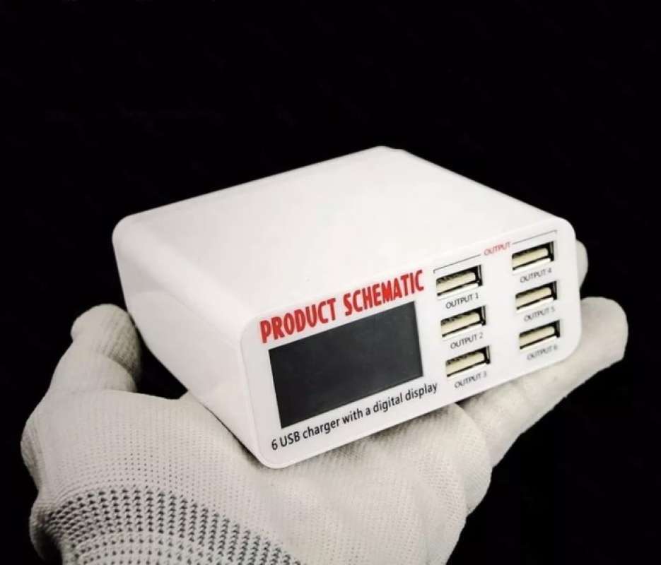 Jual Smart Charge 6 Usb Lcd Display Multi Port Charging Station Home ...