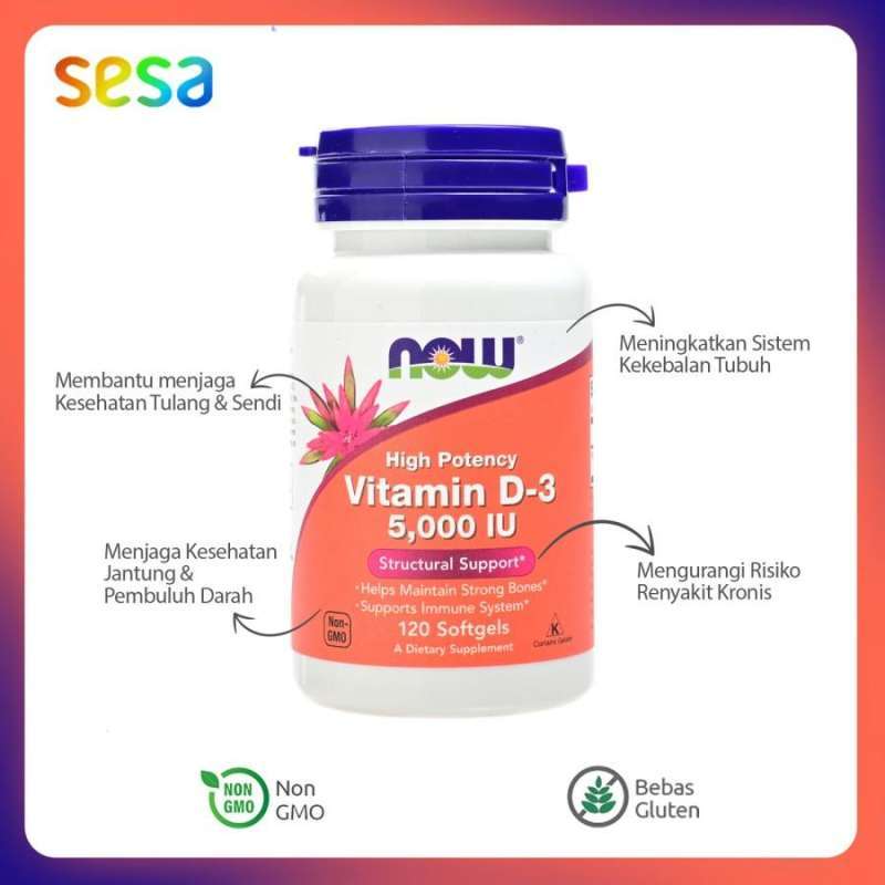 Jual Now - Vitamin D3 5000 Iu 120 Softgels Di Seller Sesa Official Store - Sesa Organic Market ...