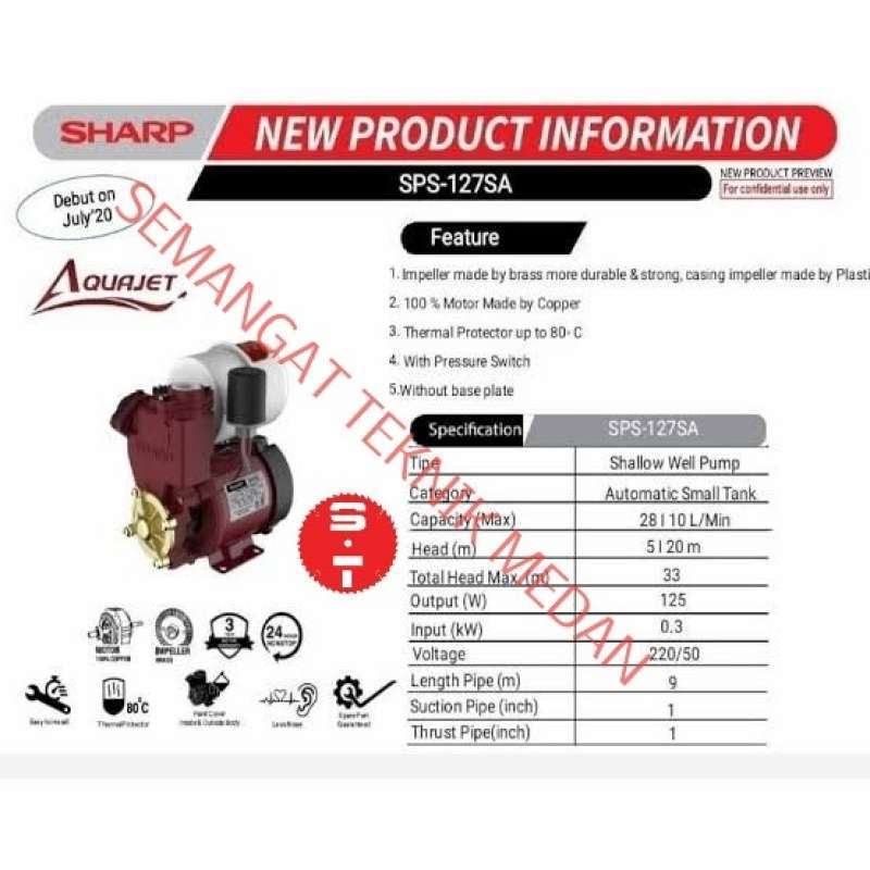 Jual Sps-127sa Pompa Air Sumur Dangkal Auto Otomatis Sharp Sps 127 Sa Di Seller Semangat Teknik ...