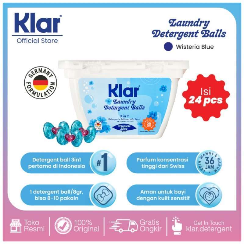Jual Klar Laundry Detergent Ball 3 In 1 (box) | Detergent Dan Softe ...