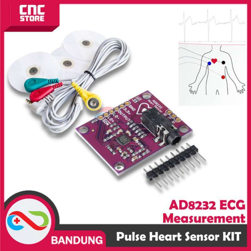 Jual Ad8232 Ecg Measurement Pulse Heart Sensor Module Kit Di Seller ...