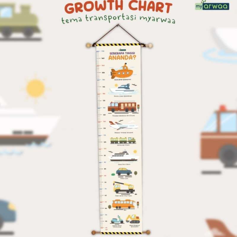 Jual Growth Chart Kain Premium & Kayu | Pengukur Tinggi Badan Anak ...