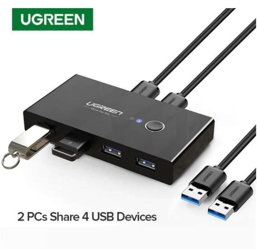 Jual Ugreen Usb 3.0 Kvm 4-ports Switch Box Selector Sharing Komputer Device - Usb 3.0 Di Seller ...