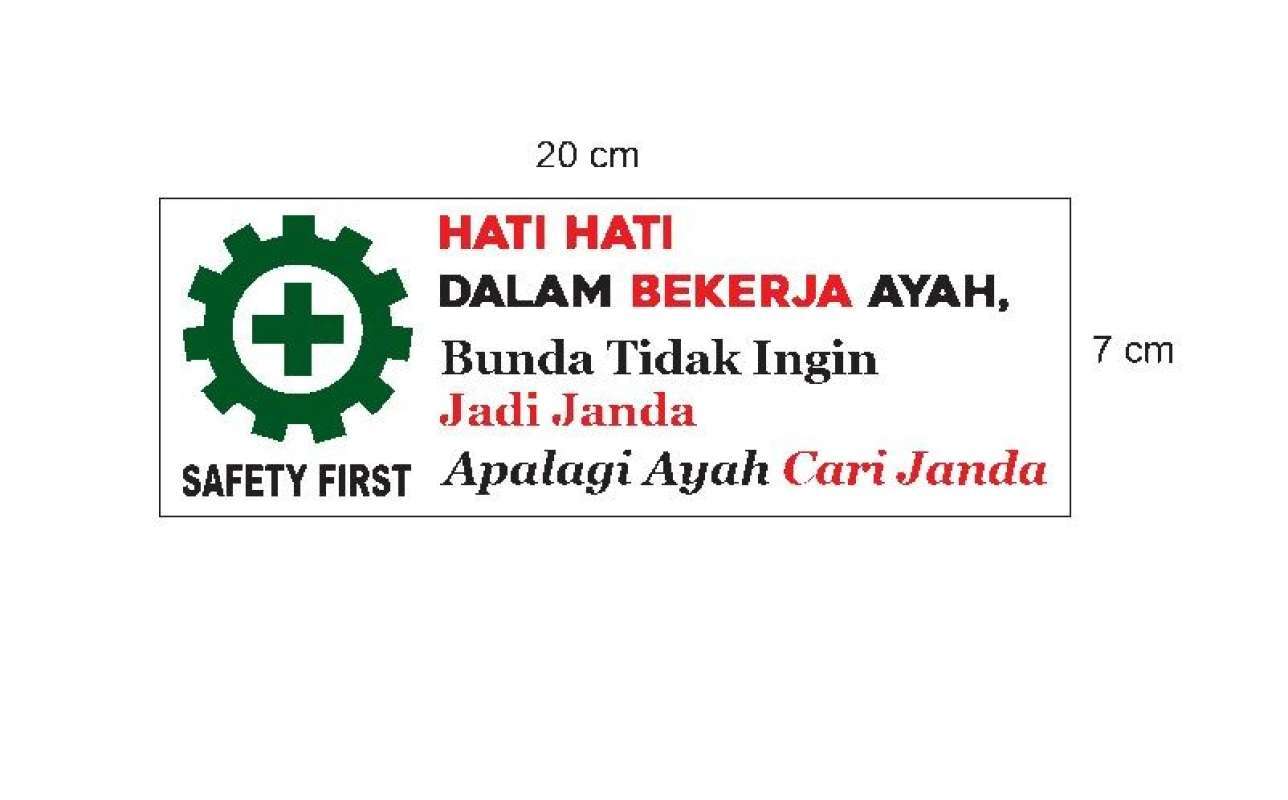 Jual Stiker Lucu Vinyl K3 Keselamatan Kesehatan Kerja Safety First Project Di Seller Epinidit ...