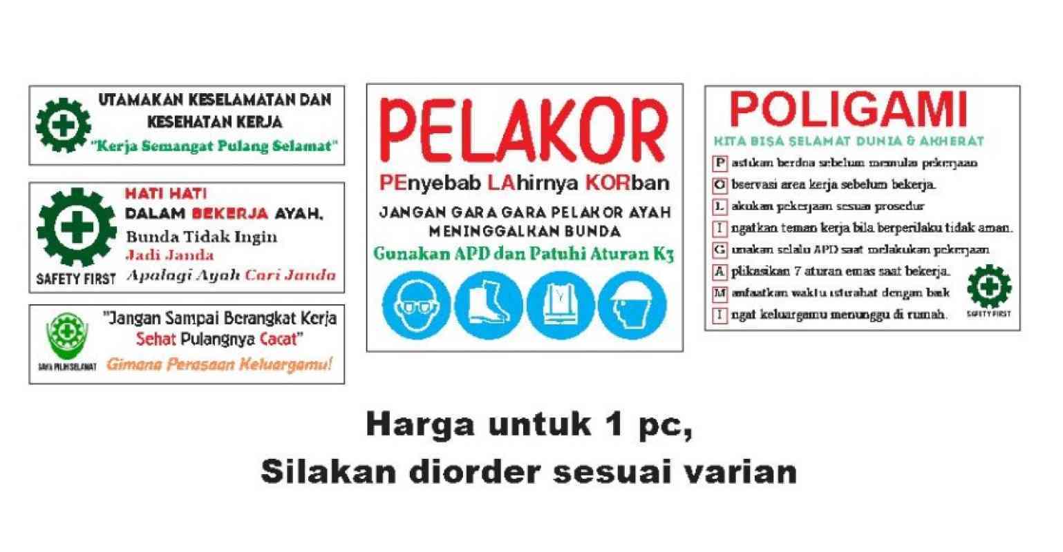 Jual Stiker Lucu Vinyl K3 Keselamatan Kesehatan Kerja Safety First ...