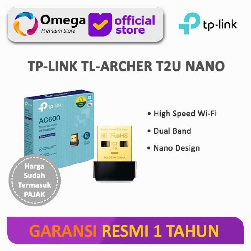 Jual Tp-link Archer T2u Nano Ac600 Nano Wireless Usb Adapter Wifi Dual ...