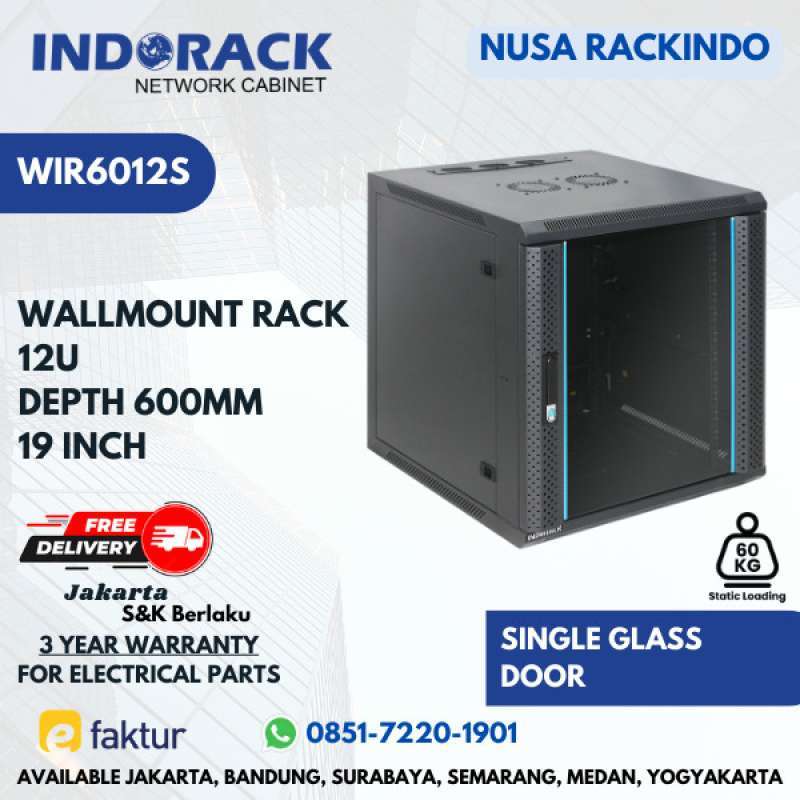 Jual Wir6012s - 12u Wallmount Rack Depth 600mm Single Door 19 ...