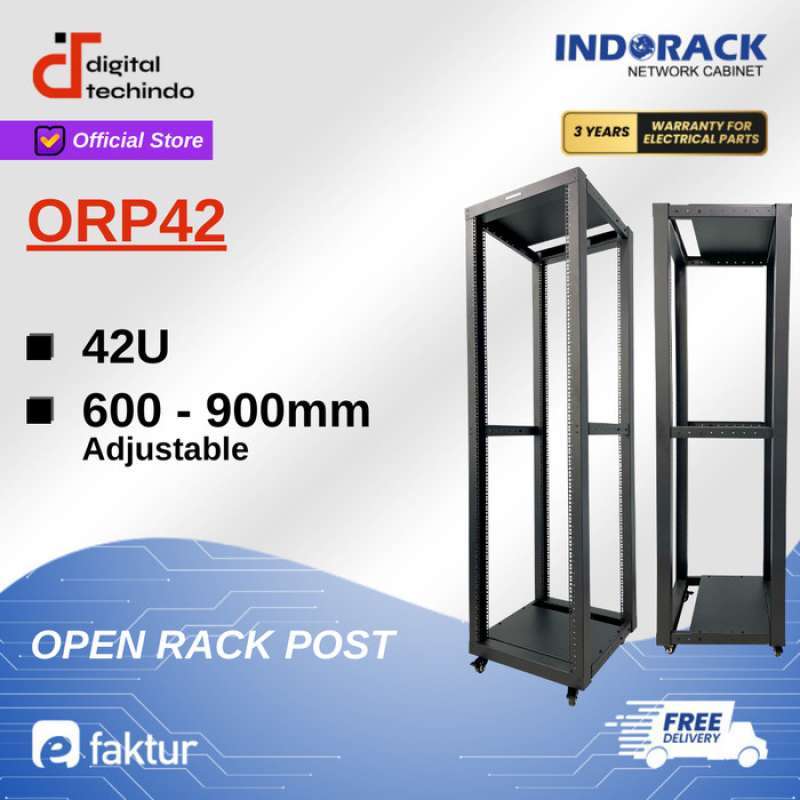 Jual Orp42 Open Rack Post 42u Indorack Depth Adjust 600 - 900mm Rak ...
