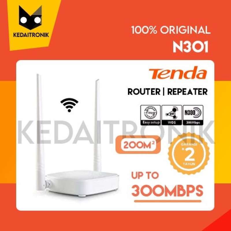 Jual Tenda N301 Wireless Router Repeater Ap Wisp N300 Extender Wifi 2 ...