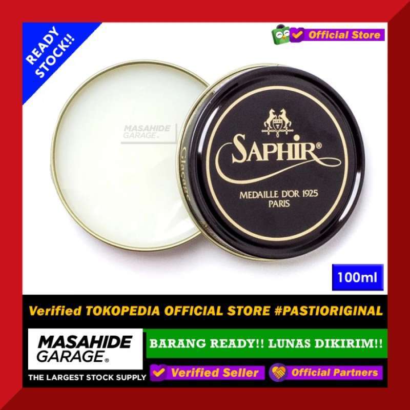 Jual Original 100% Saphir Pate De Luxe Wax 100ml Semir Polish Sepatu ...