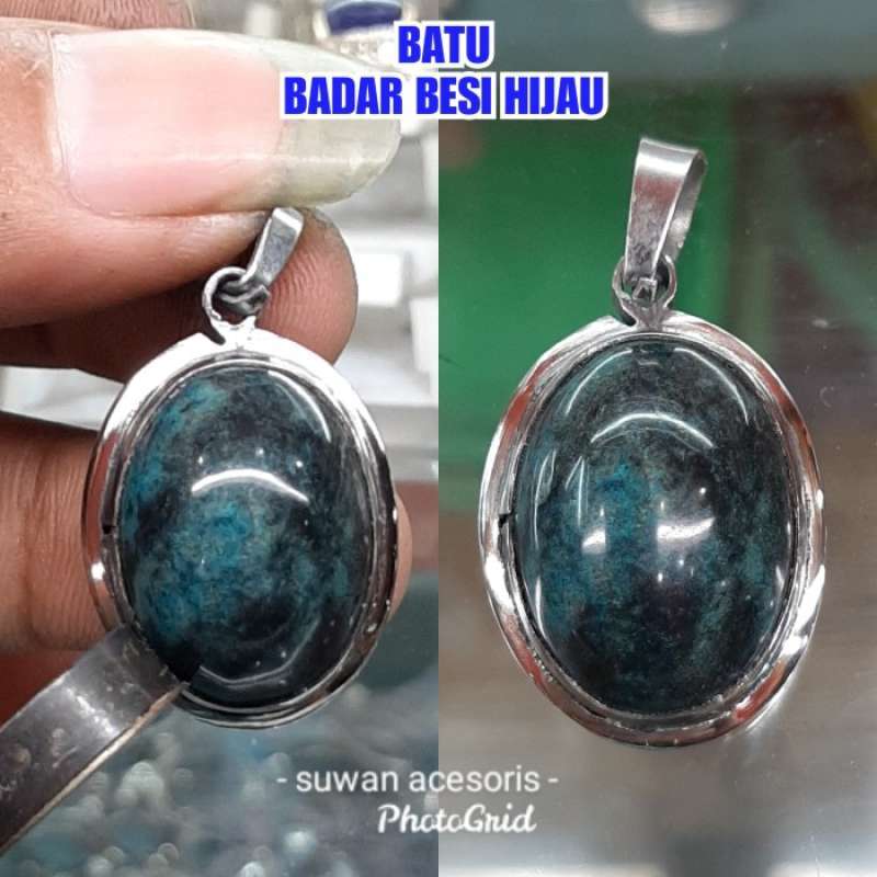 Jual Batu Badar Besi Hijau Nempel Magnet Liontin Monel Di Seller Velvet ...