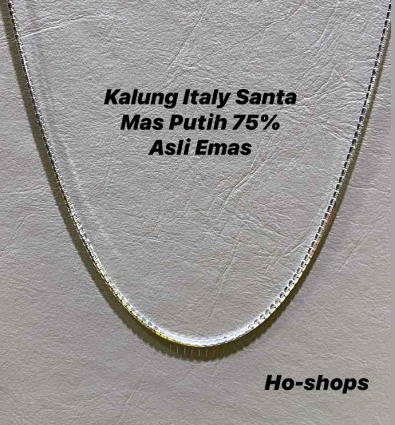 Jual Kalung Italy Santa Mas Putih Kadar 75% Asli Emas A.sae - 44cm-4 ...