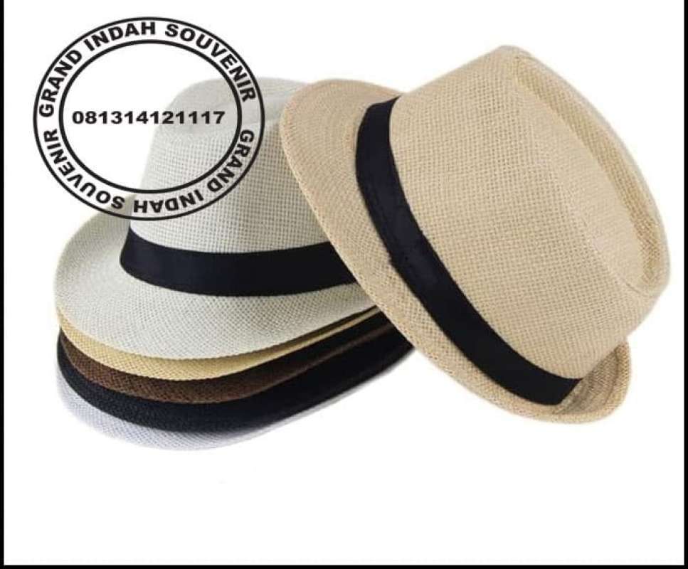Jual Topi Fedora Anyaman Dewasa Pria Wanita-topi Koboy Promosi Hat ...