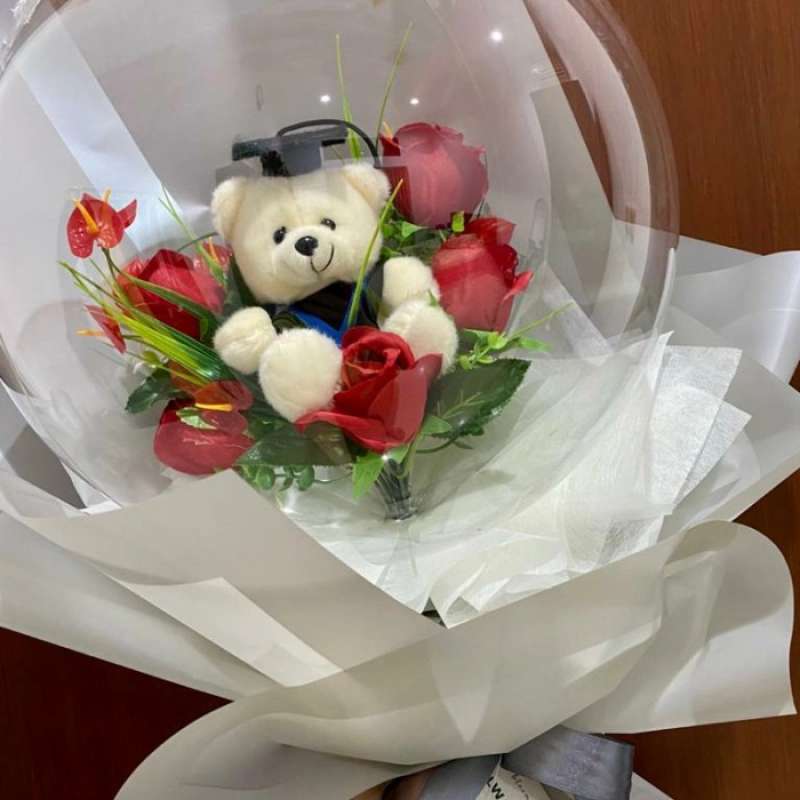Jual Buket Balon Wisuda/buket Bunga Graduation/buket Boneka Wisuda/kado ...