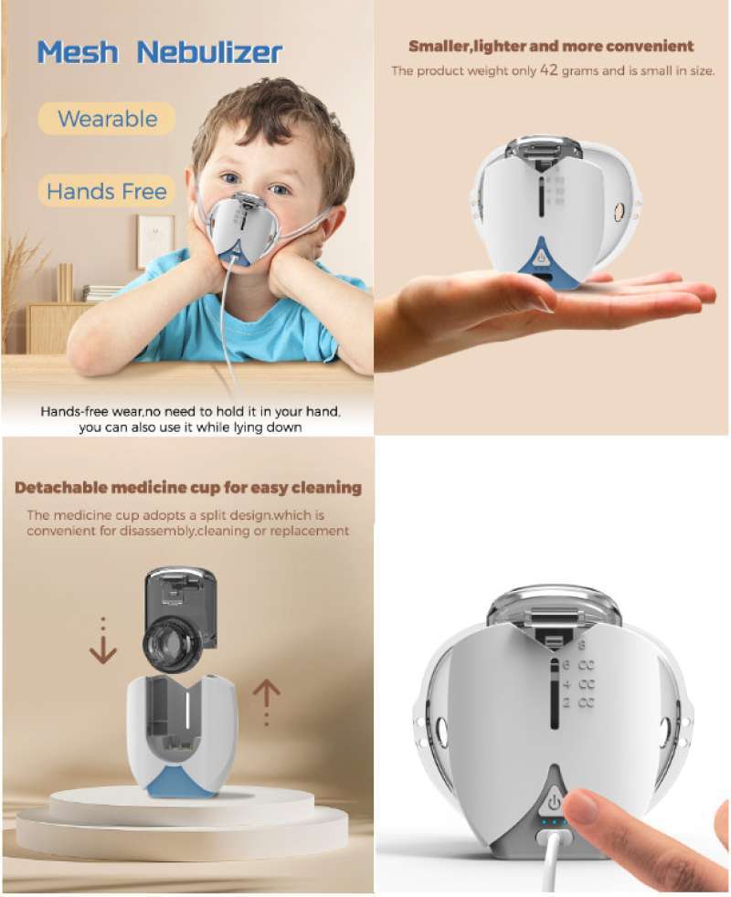 Promo Nb08 Wearable Mesh Nebulizer Uap Asma Inhaler Inhalasi Pernafasan ...