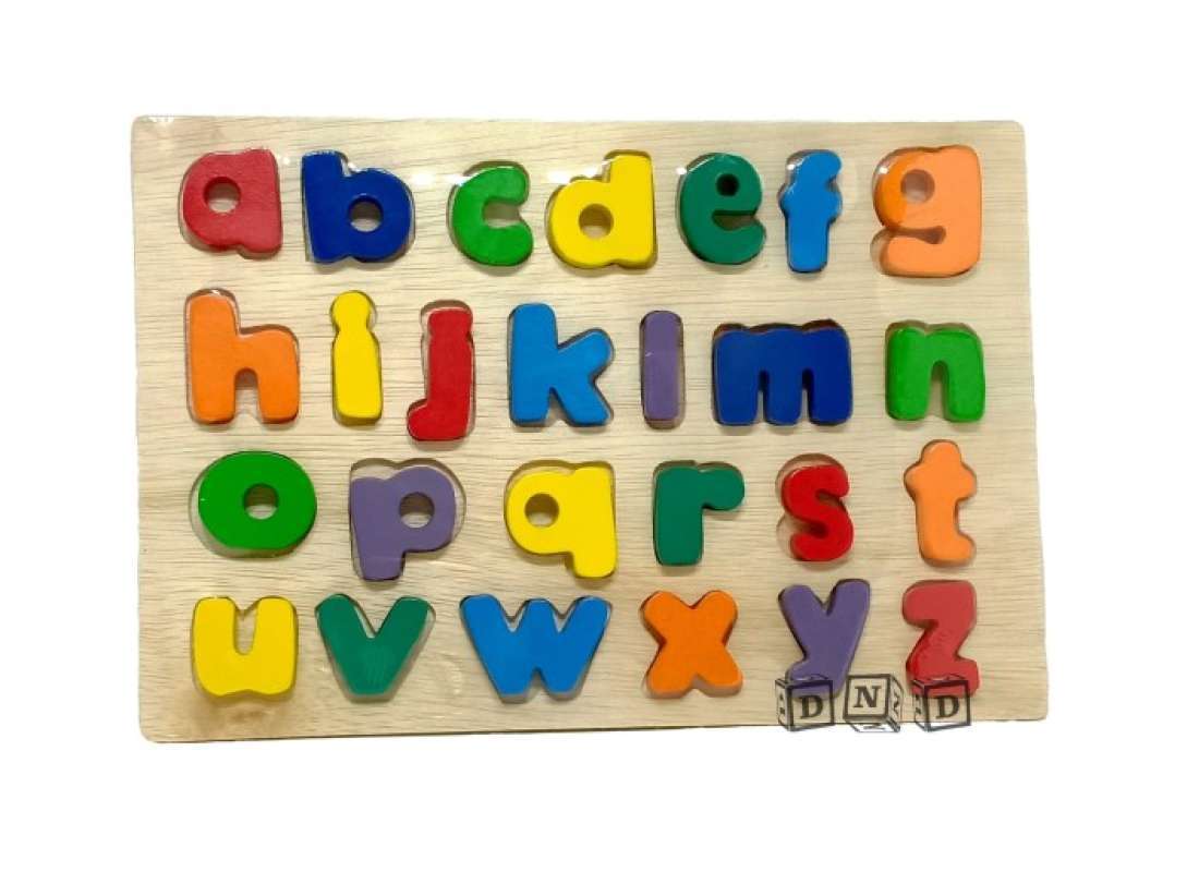 Jual Mainan Edukasi Anak - Puzzle Chunky Kayu Alphabet Huruf Kecil ...