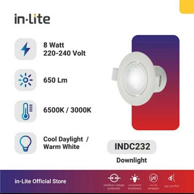 Promo Inlite Lampu Downlight Led 8 Watt Indc232 Lampu Spotlight Cob 8w ...