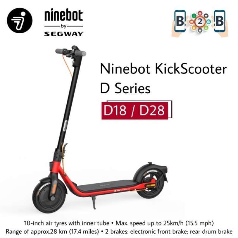 Jual Ninebot Kickscooter D18e / D28e / D38e Electric Scooter By Segway ...