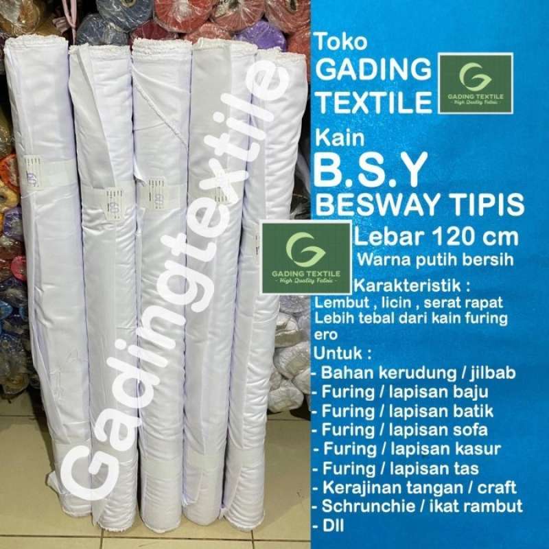 Jual Kain Besway Bsy Putih Tipis Lb. 120 Per Roll Untuk Pakaian Furring ...