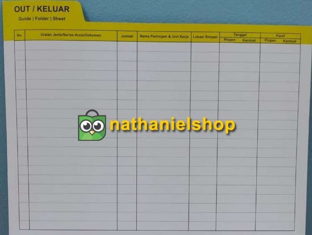 Jual Out Indikator (out Guide/out Sheet) Arsip/dokumen Isi 15 Lembar Di ...