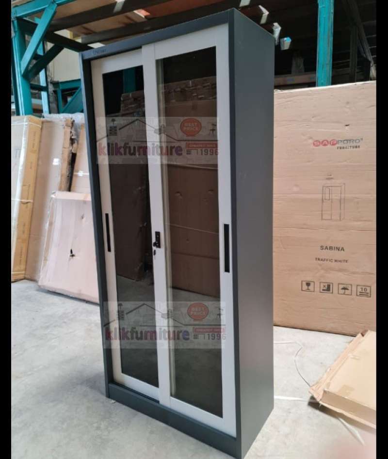 Jual Lemari Arsip Filing Cabinet Besi 2 Pintu Sliding Kaca Ak 08 Di ...