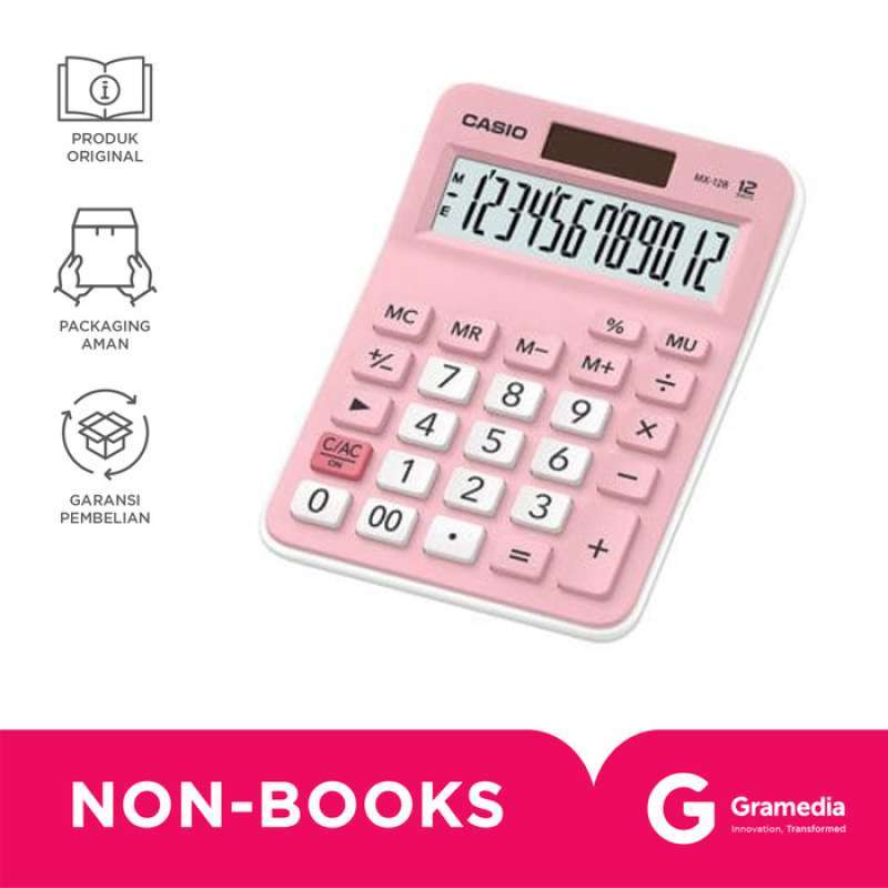 Jual Kalkulator Casio Praktis Tipe Meja Mini Mx-12b Pink Di Seller ...