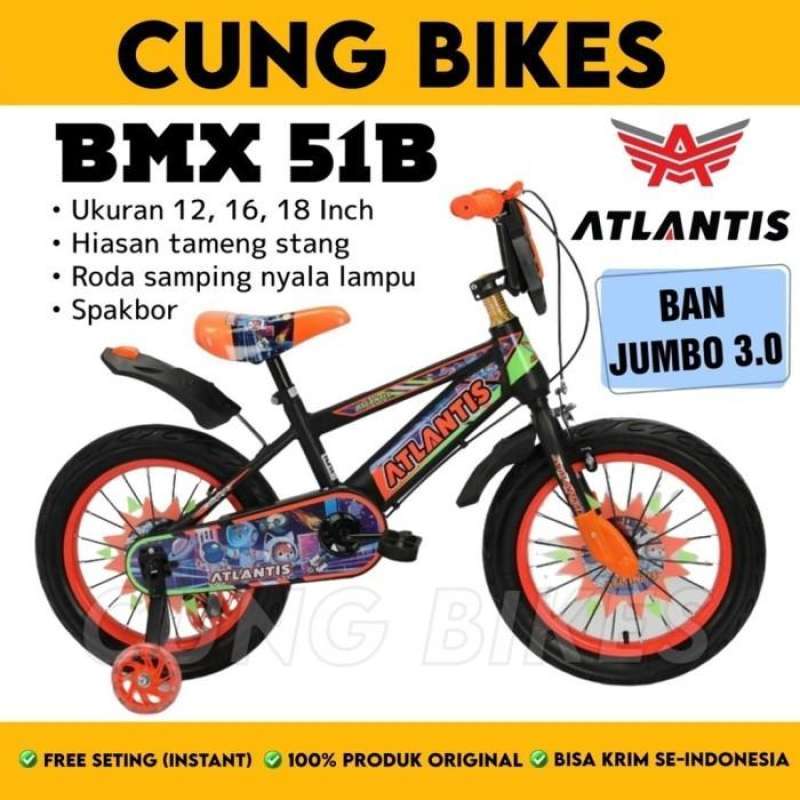 Jual Sepeda Anak Laki Bmx 12 16 18 Inch Atlantis 51b Ban Jumbo 3.0 ...
