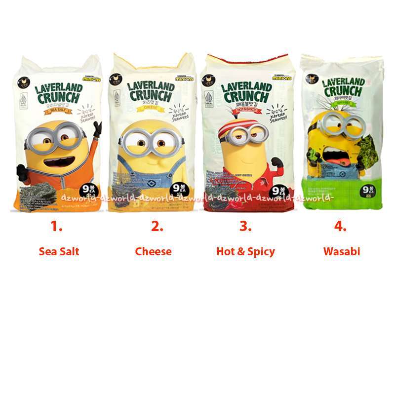 Jual Laverland Crunch 9pack Seaweed Seasalt Cheese Hot & Spicy Wasabi ...